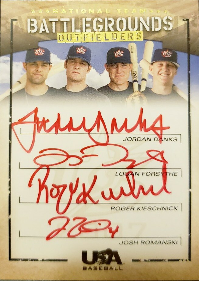 Logan FORSYTHE Jordan DANKS Josh ROMANSKI 2007 USA Baseball RED INK ...