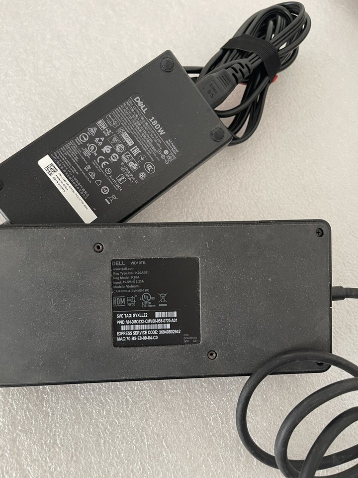 Dell WD19/WD19S/WD19DC/WD19DCS/WD19TB/WD19TBS K20A001 USB-C Docking ...