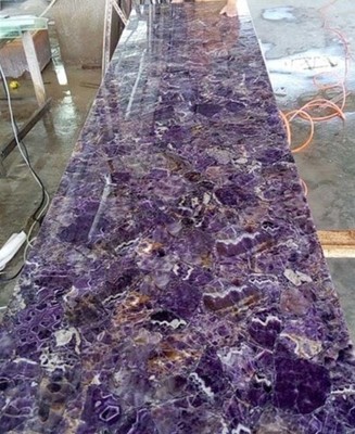 Amethyst Stone Resin Dining Table Top Rectangle Marble Office Counter ...