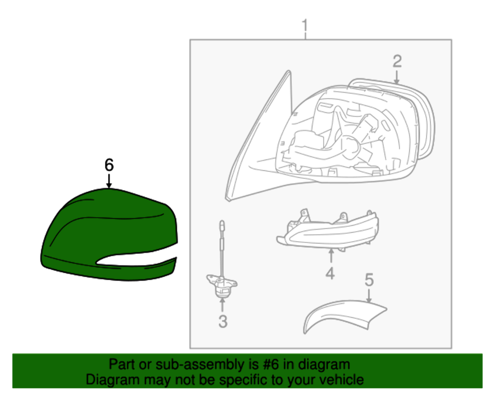 GENUINE TOYOTA LEXUS LX570 OUTER MIRROR COVER PASSENGER SIDE OEM 87915 ...