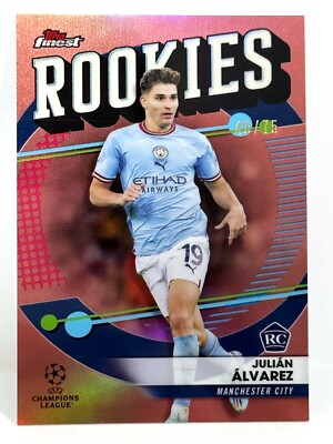 2022-23 Topps Finest UCL Manchester City Rookies RC Julian Alvarez Rose ...