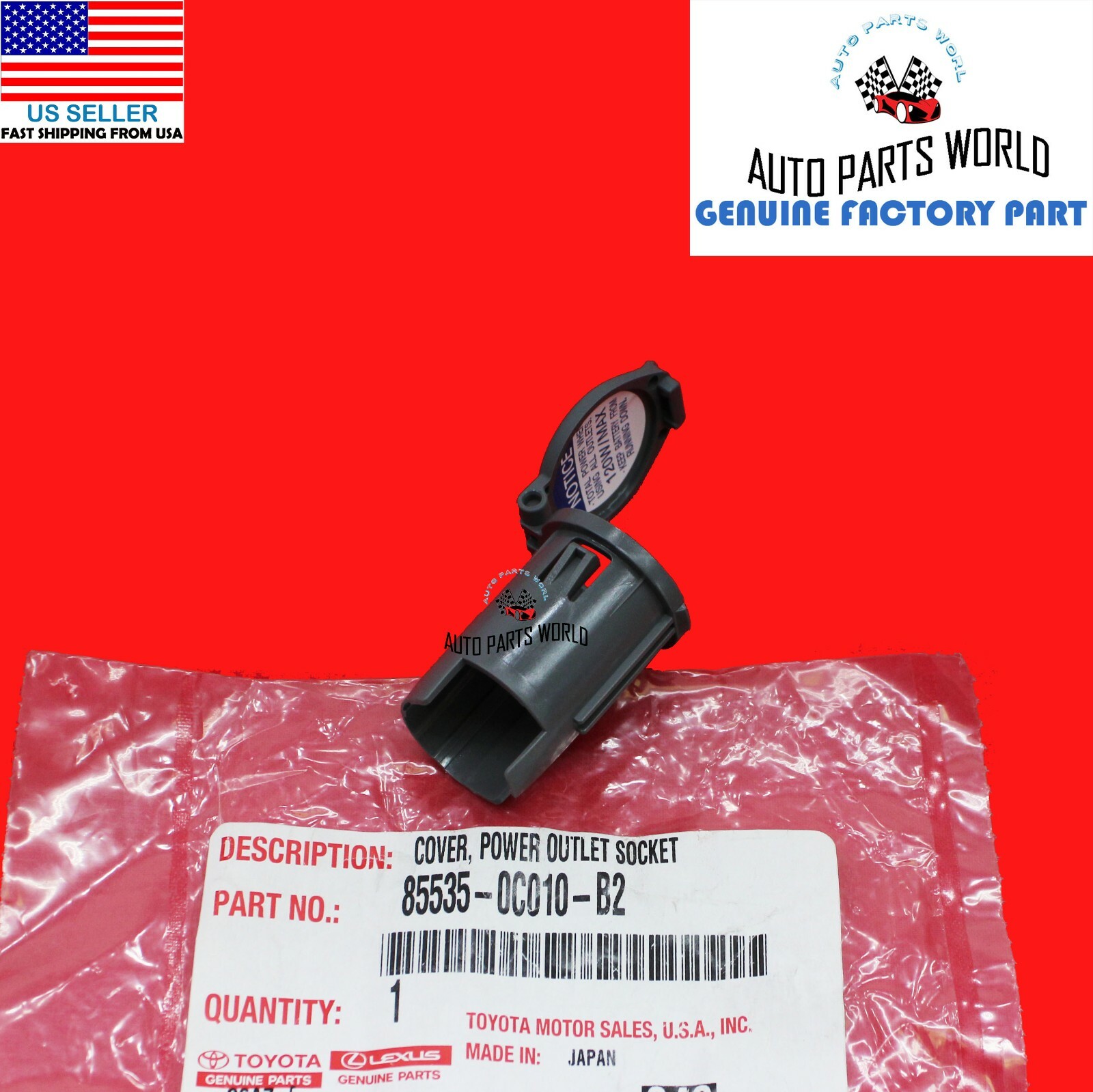 GENUINE TOYOTA 05-11 TACOMA DASH ACCESSORY POWER OUTLET COVER 85535 ...