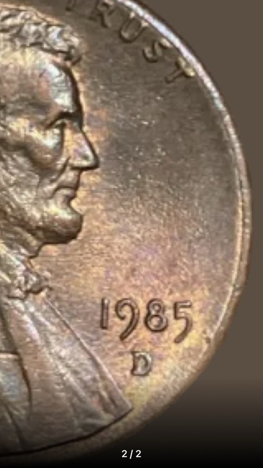 Beautiful Error Penny 1985 D W/ Classic Doubling And The AM Is Too ...