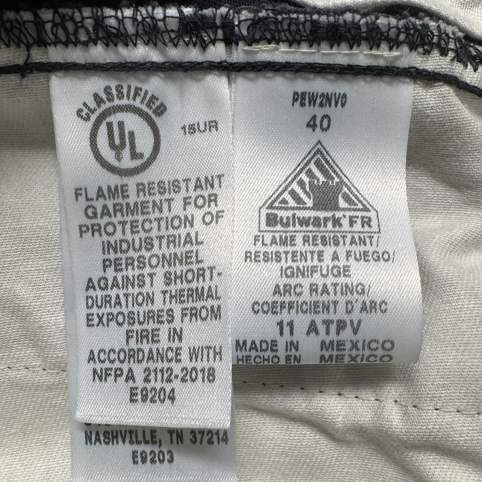 Lot 2 Bulwark Navy Blue FR Flame Resistant Workwear Utility CAT2 Pants ...