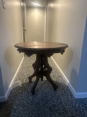 Antique Large carved victorian walnut center table marble top 1860 ...