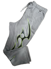 KDNK Pants Mens XLarge Gray SWEATPANTS Neon Green Black Tribal Flame ...