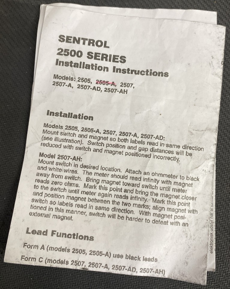 New Sentrol 2505A-L Surface Mount High Security Contact | eBay