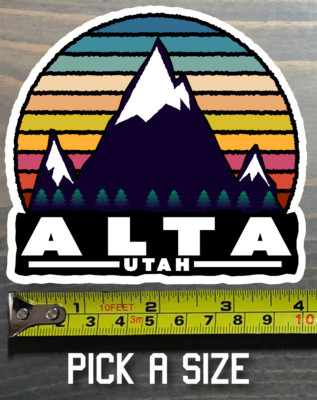Alta Sticker Decal Utah Park City Deer Valley Solitude Ski Snowboard ...