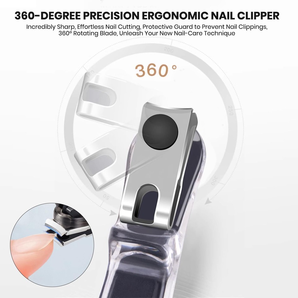 Nail Clippers for Seniors with Arthritis 360 Degree Rotary Fingernail ...