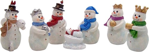 Freestanding Snowman Nativity Scene, Christmas Snowman Pageant Tabletop ...
