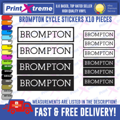 BROMPTON BIKES Stickers x10 Decals Vinyl Mountain Bike Cycling Bmx ...
