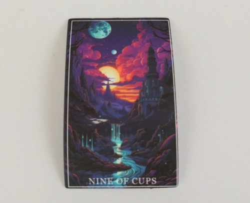 Nine Of Cups Fantasy Future Tarot Card Sticker 2" x 1.25" | eBay