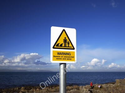 Photo 6x4 Warning sign, Bangor Bangor/J4880 Warning sign on the North ...