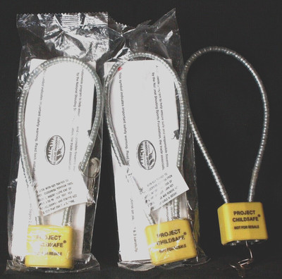(LOT OF 3) Project ChildSafe Cable Style Trigger Pistol Gun Lock & Keys ...