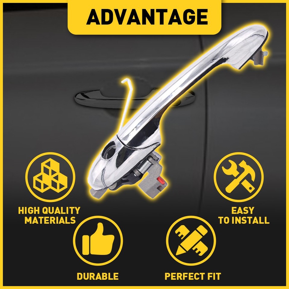 FIT FOR 12-18 FIAT 500 EXTERIOR LEFT DRIVER SIDE CHROME DOOR HANDLE New ...