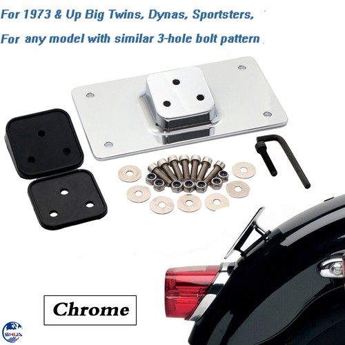 Chrome Steel Laydown License Plate Holder For Harley Dyna Softail ...