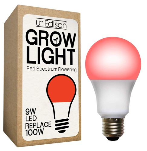 LED Grow Light Bulb Red Spectrum Replaces up to 100W - A19 Flowering ...