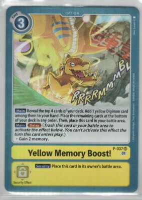 Yellow Memory Boost! RB1 Variant - P-037 - NM - Digimon TCG | eBay