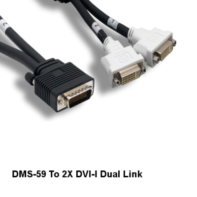 Kentek 8" DMS-59 To 2X DVI-I Dual Link Cable for Matrox Qid nVidia PNY ...