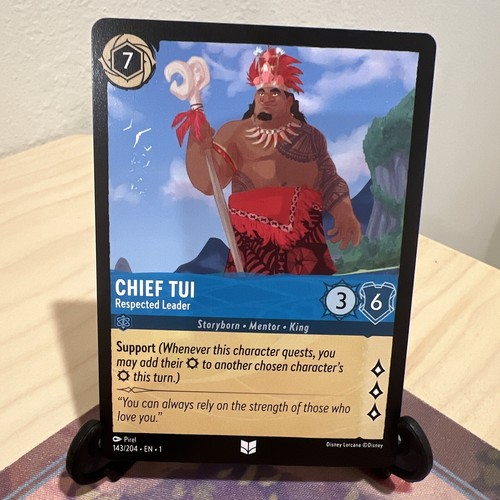 Disney Lorcana: The 1st Ch. Chief Tui Respected Leader 143/204 Uncommon ...
