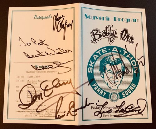 Bobby Orr Autograph Program Skate-A-Thon Signed Wendel Clark Conacher ...
