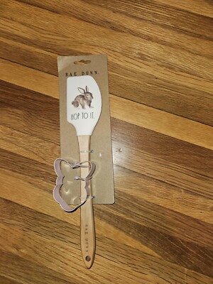 Rae Dunn "Hop To It" Easter Spatula With Cookie Cutter Cute Rabbit ...