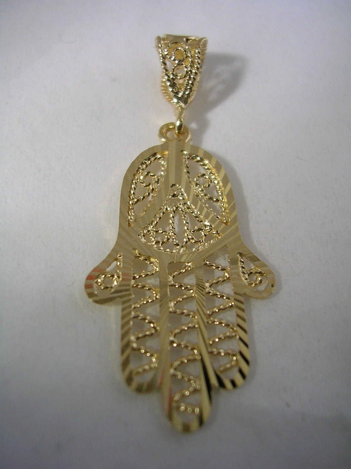 HAND OF GOD PENDANT WITH FILIGREE AND DIAMOND CUT FINISH IN STERLING ...