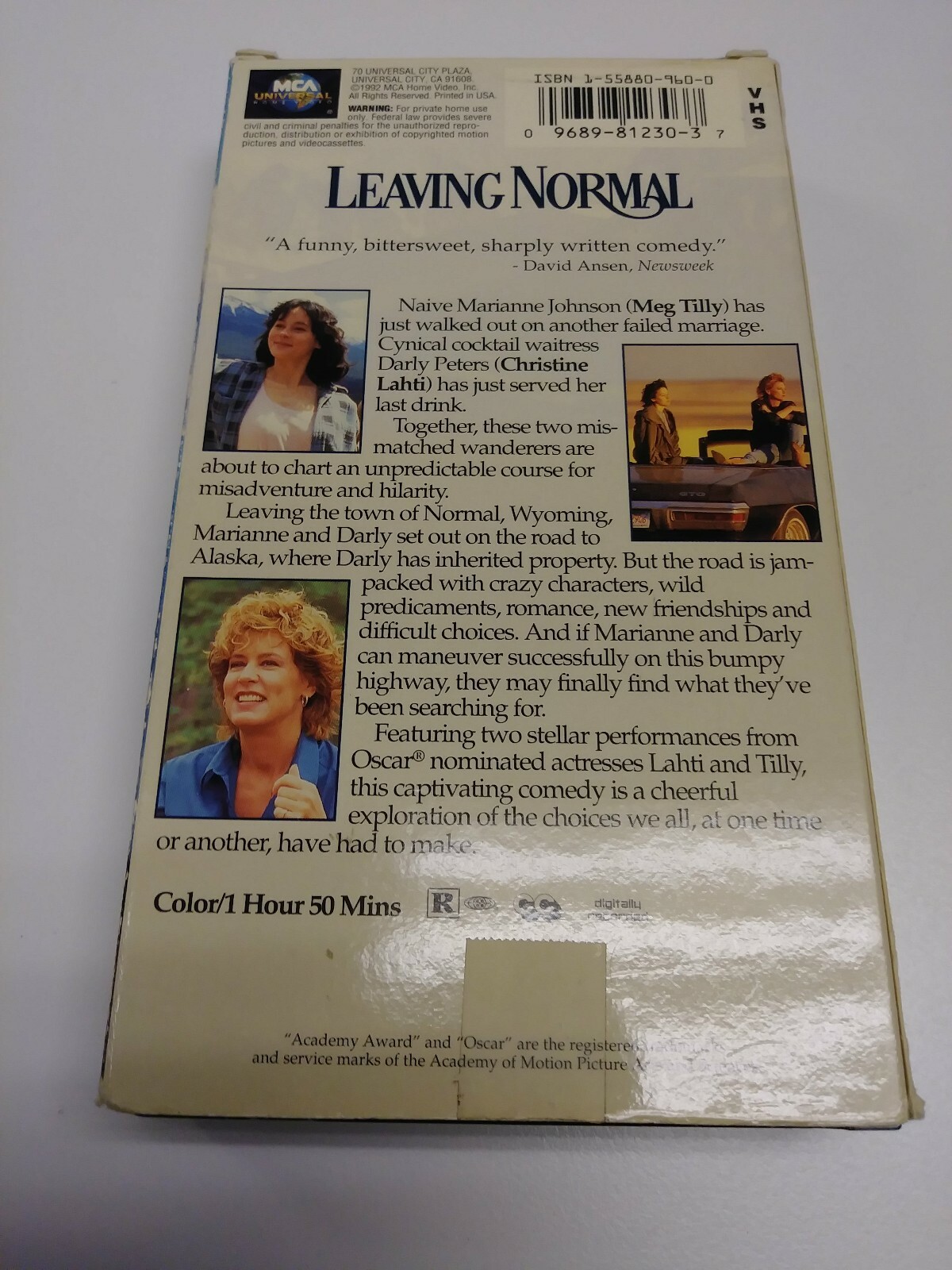 Leaving Normal VHS Christine Lahti, Meg Tilly, Lenny Von Dohlen ...