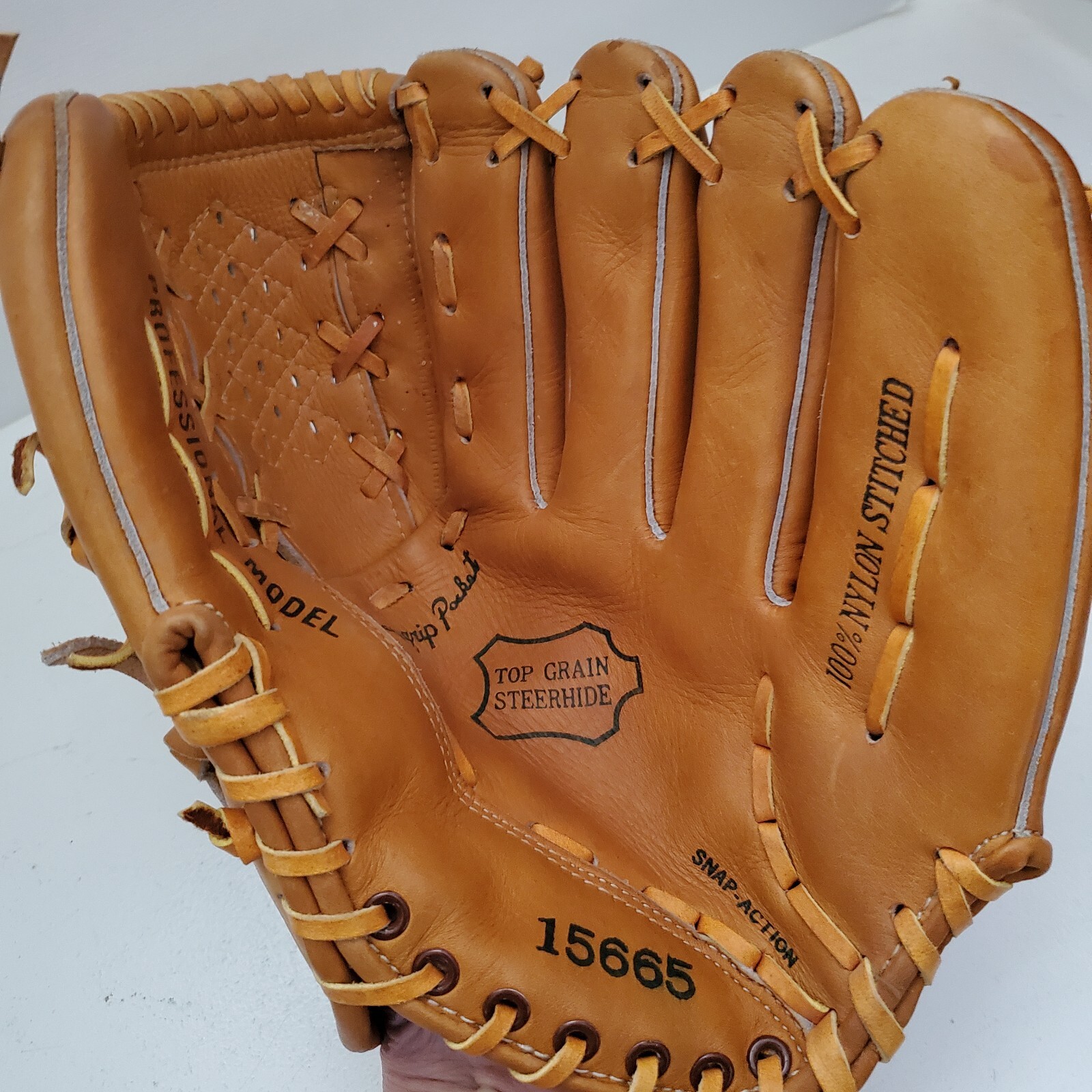 Professional Model Snap Action 12.5" Baseball Glove, US Steerhide RHT ...