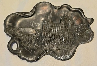 Vintage Mormon Tabernacle and Temple Commemorative Metal Trinket Tray ...