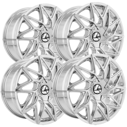 (Set-4) Azara AZA-511 22x8.5 5x4.5"/5x120 +38mm Nano Chrome Wheels Rims ...