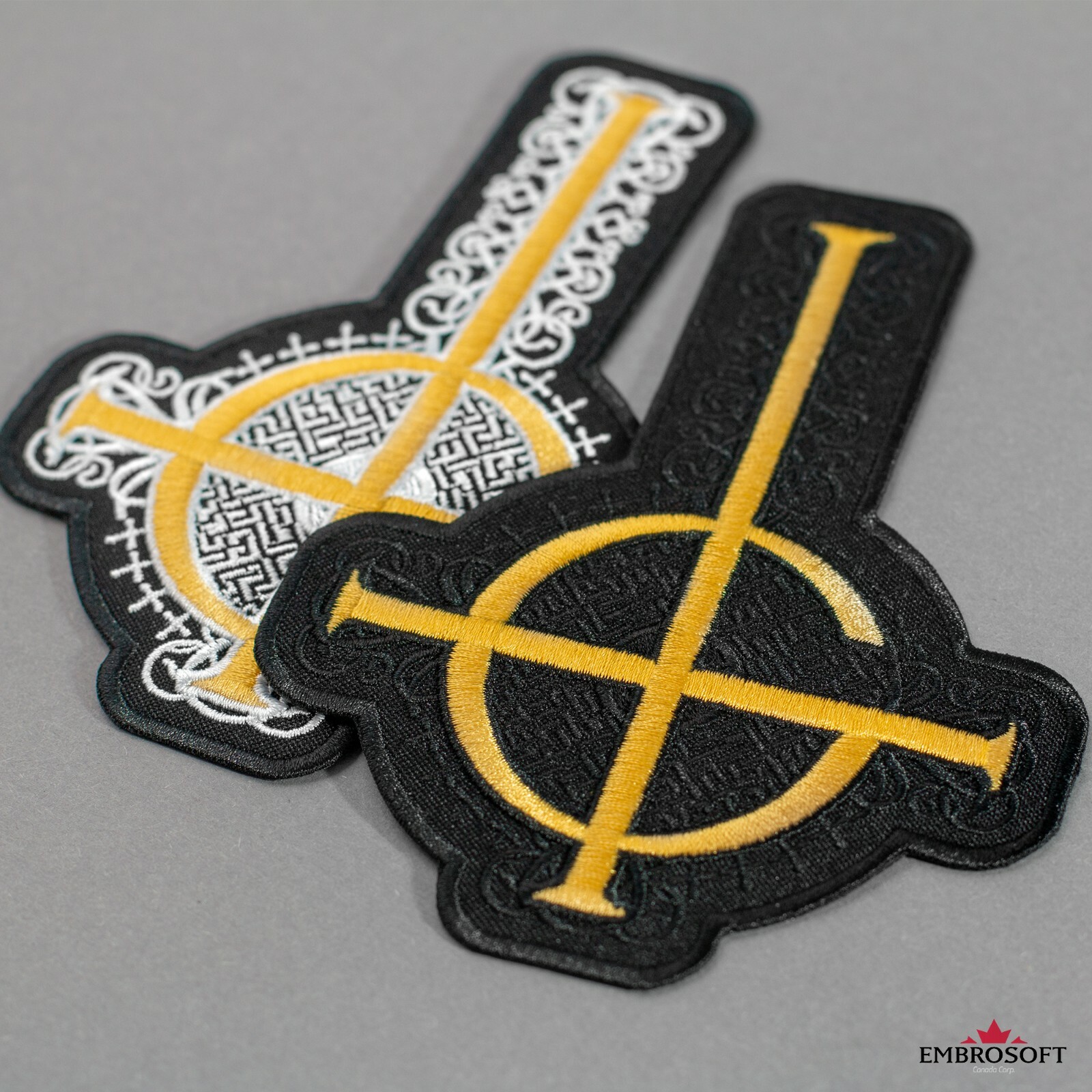 Ghost BC Golden Grucifix Cross Symbol with Pattern Band Embroidered ...