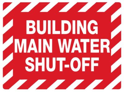 Main Water Shut-Off Safety Sign Sticker Decal Label D7335 | eBay