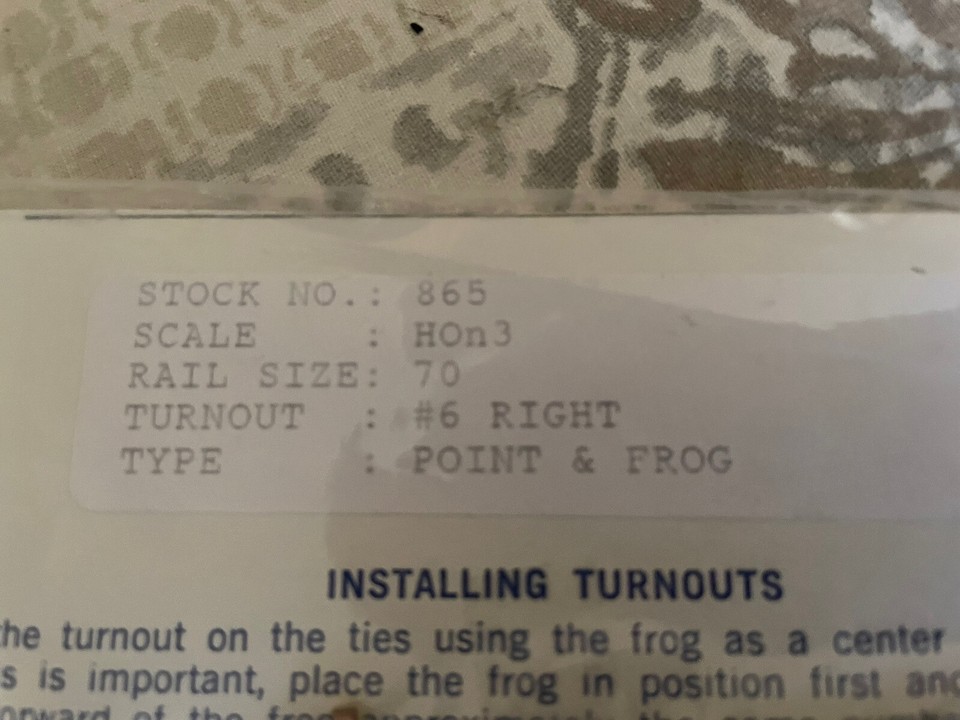 HOn3 Scale - B.K. Enterprises #6 RightLeft Hand Switch Turnout NEW | eBay