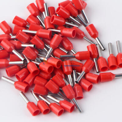 New 100Pcs Wire Crimp Insulated Ferrule Cable End Terminal Red E1508 ...