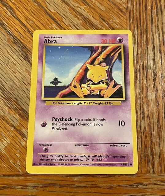 Pokémon TCG Abra Base Set 43/102 Regular Unlimited Common for sale ...