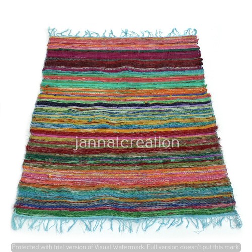 Indian Woven Carpe Reversible Rug Chindi Rag Cotton Area Rugs Handmade ...