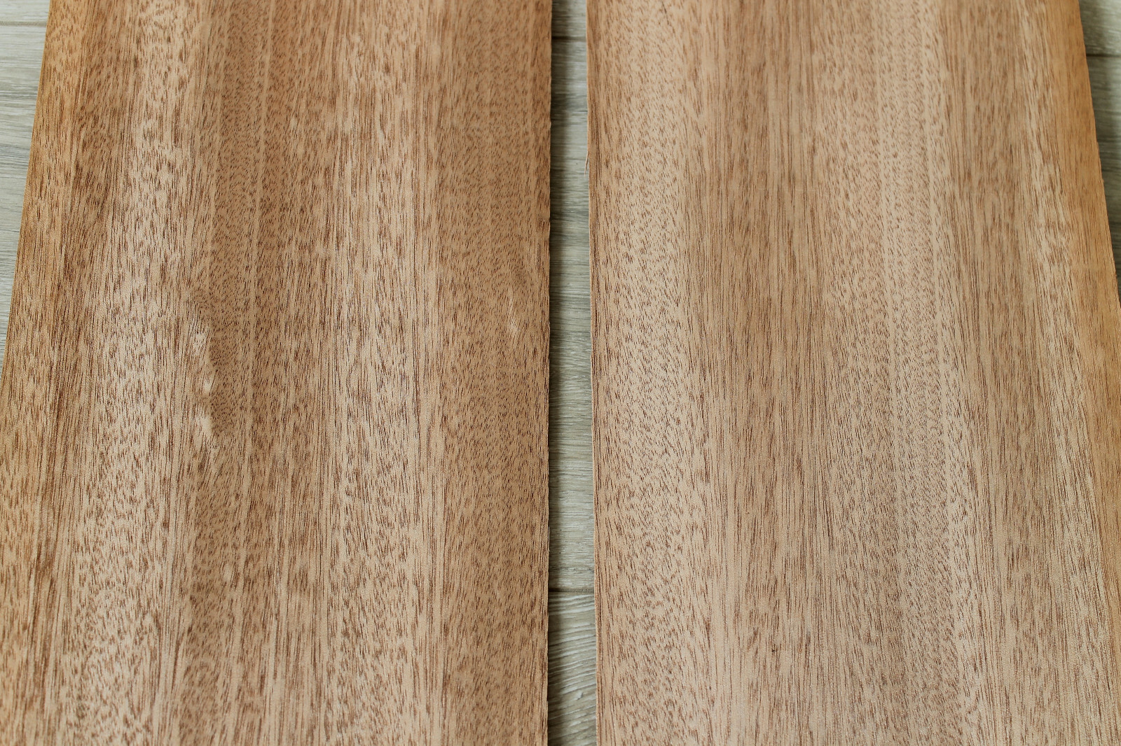 Okoume (Gabon) veneer, 4 sheets, ~47 x 20 cm (~18,5 x 7,87"), ~0.6 mm ...