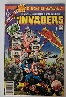 The Invaders Comic Book #1 King Size Annual Marvel 1977 Newsstand | eBay