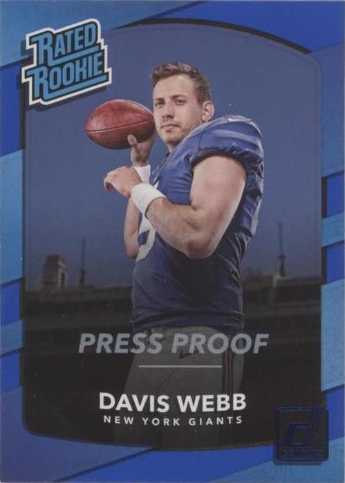 2017 Panini Donruss - Rated Rookie Davis Webb #348 Press Proof Blue (RC) for sale online | eBay