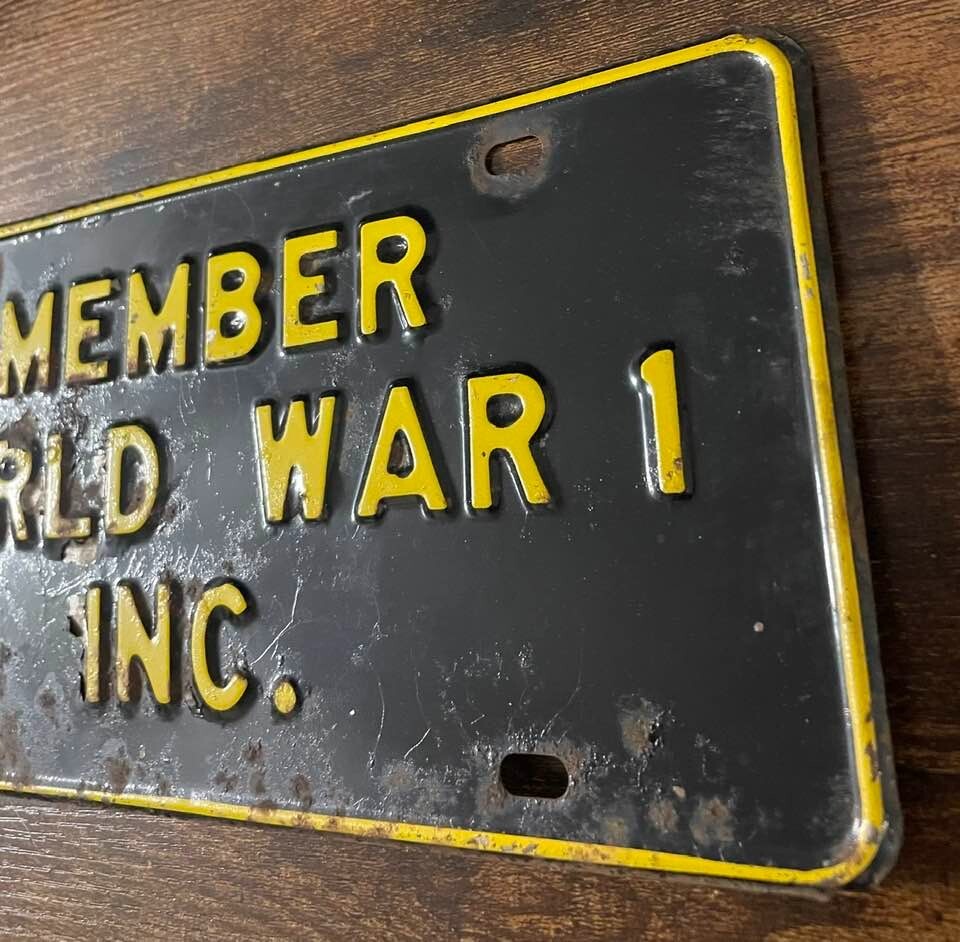 Member World War 1 INC Booster License Plate WWI Military Camp Fort ...