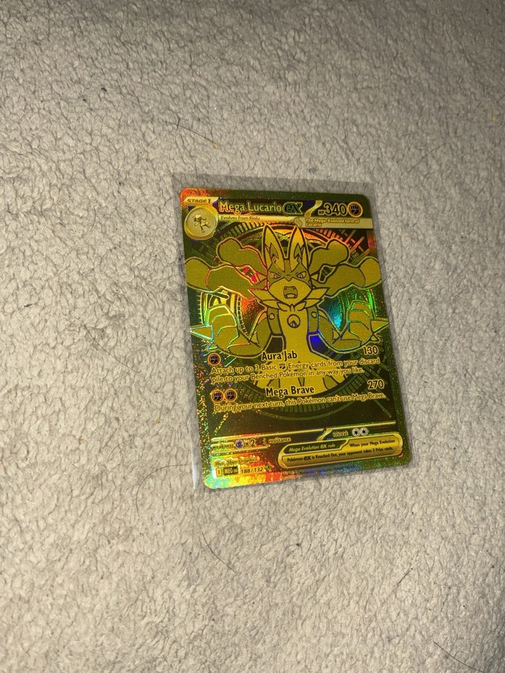 Mega Lucario EX 188/132 Gold ULTRA RARE Mega Evolution Pokemon Card | eBay