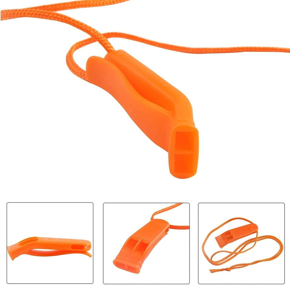 20 Pcs Emergency Safety Whistle Plastic Whistles Set with Lanyard for ...