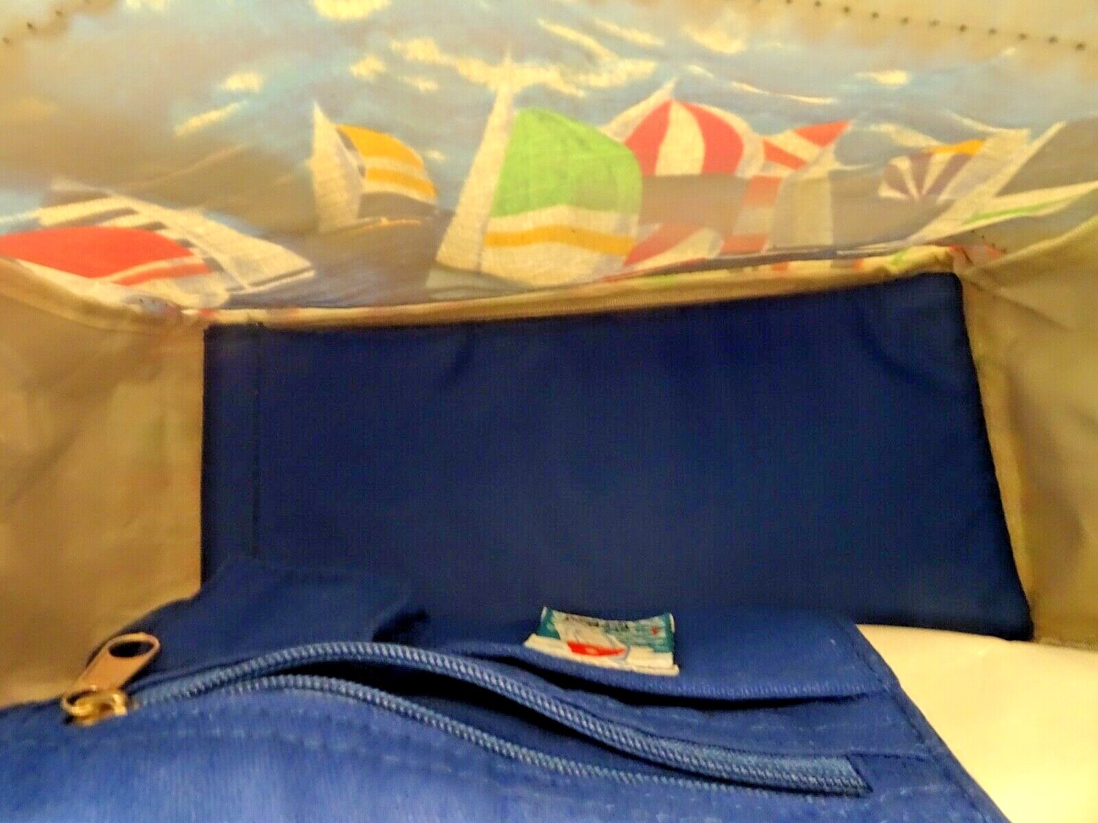 PAUL BRENT LARGE CANVAS NAUTICAL BEACH TOTE BAG, SAILBOATS ON WATER, 18 ...