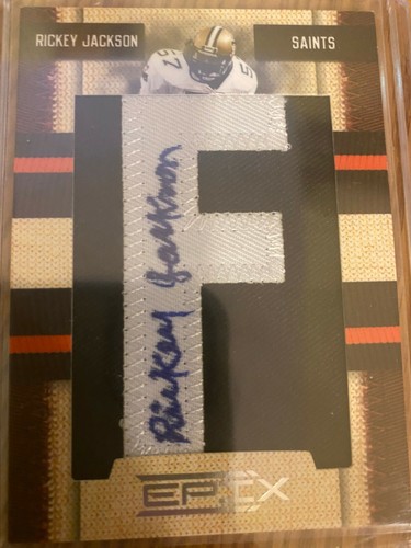 2010 Panini Epix JERSEY LETTER AUTO #4 Rickey Jackson AU JSY! SAINTS ...