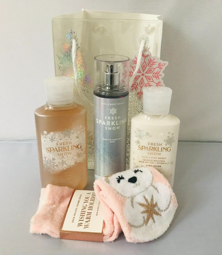 Bath & Body Works FRESH SPARKLING SNOW Body Mist Lotion Shower Gel Sock ...