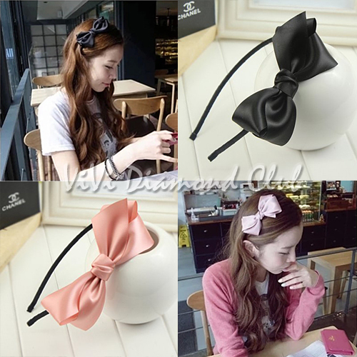 Fashion Korean Style Satin Ribbon Bowknot Headband Hair Accessory Scarf ...