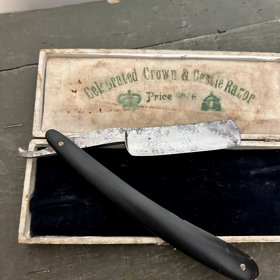 WW1 Solingen “King’s razor” straight razor, Iron Cross ‼️ Handle Broken ...