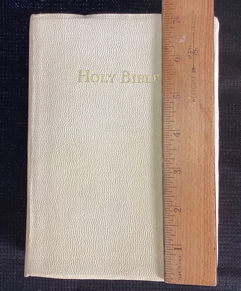 1962 COKESBURY Holy Bible in White - Illustrated in Color - Maps ...