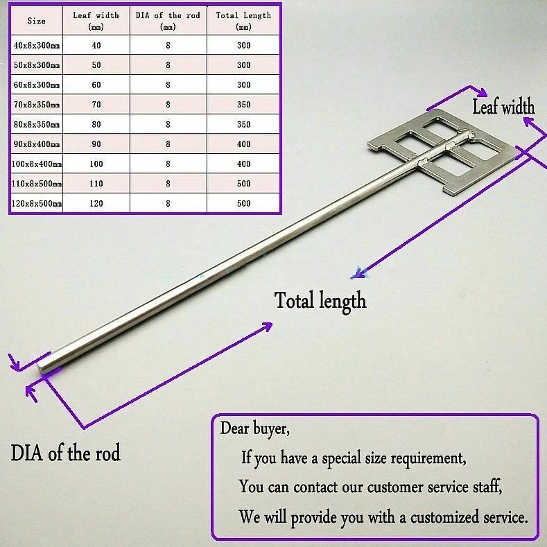 Stirring Blade Stainless Steel Leaf Square Stir Paddle Rod Lab ...